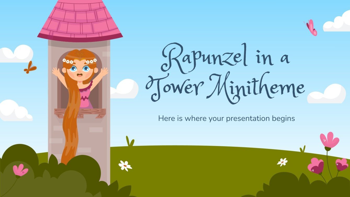 Minitema de Rapunzel na torre | Google Slides e PPT