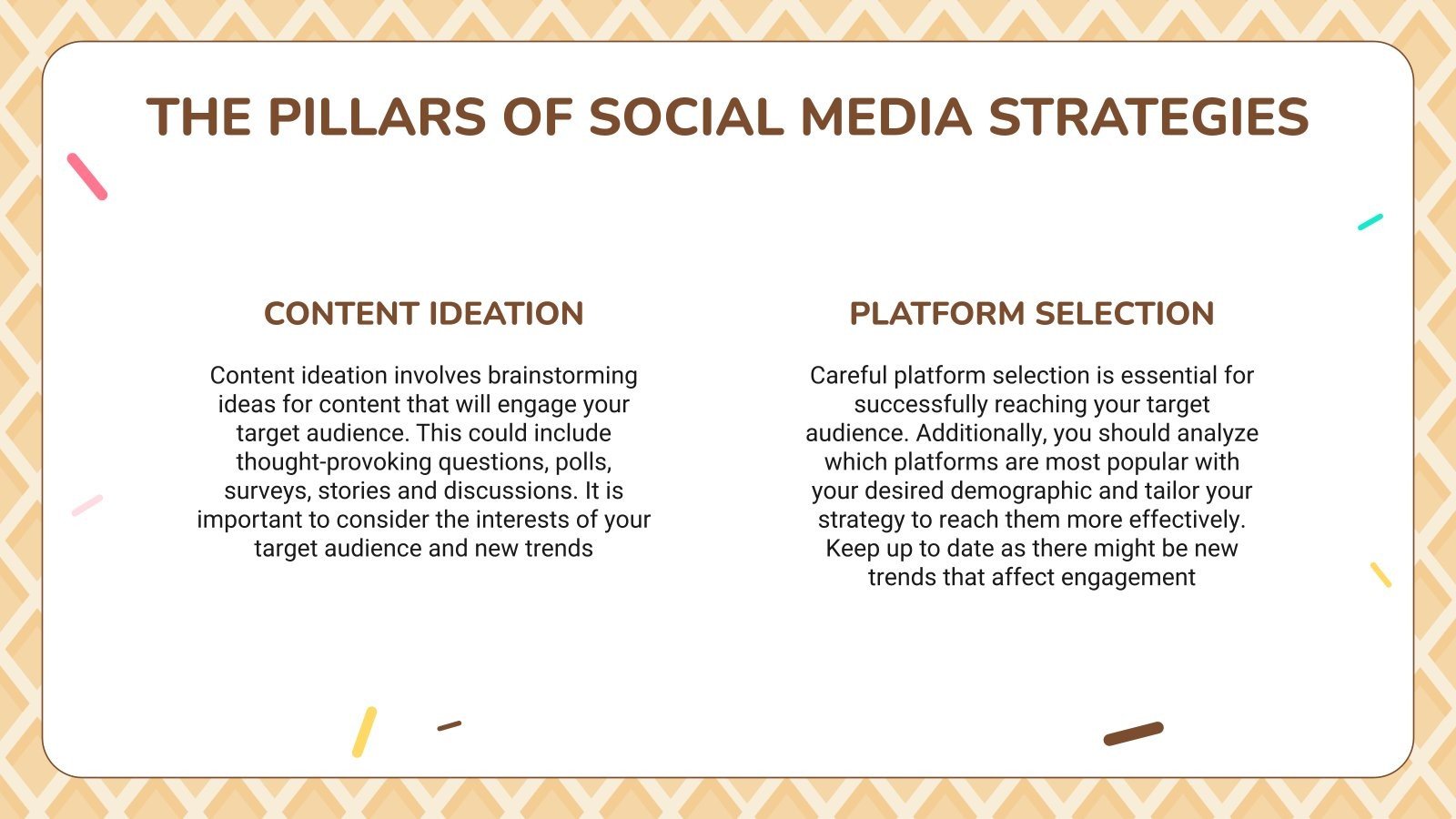 Ice Cream Pattern Social Media Strategy | Google Slides