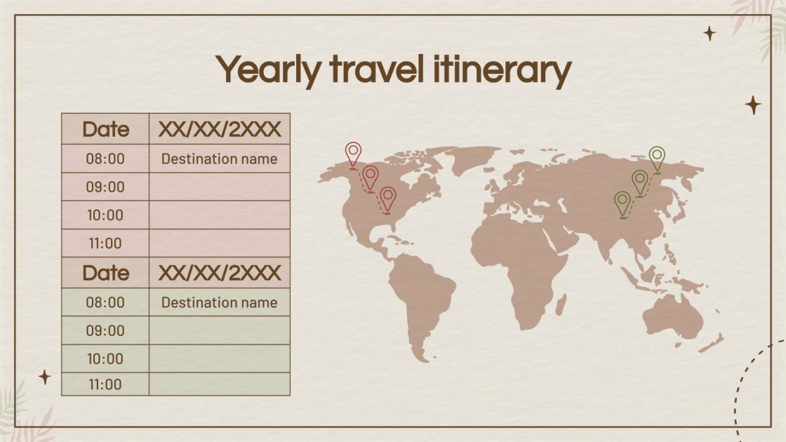 Minimalist Travel Itinerary | Google Slides & PPT