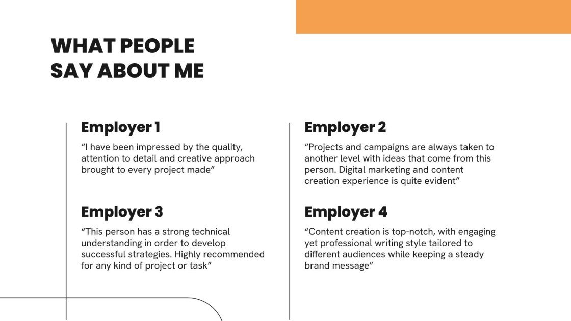 Minimalist Orange Portfolio | Google Slides & PPT