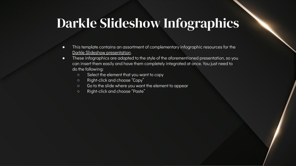 Darkle Slideshow Infographics | Google Slides and PowerPoint