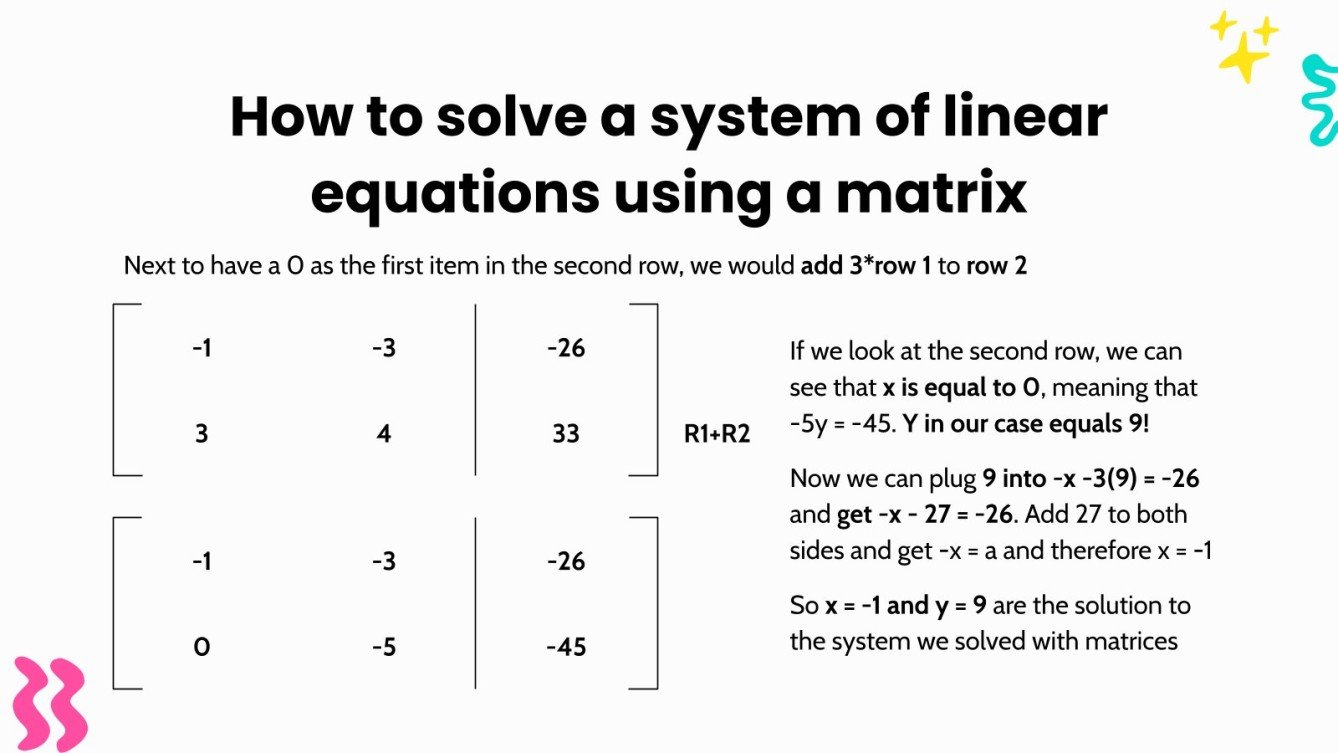 How to Solve a System of Linear Equations Using a Matrix