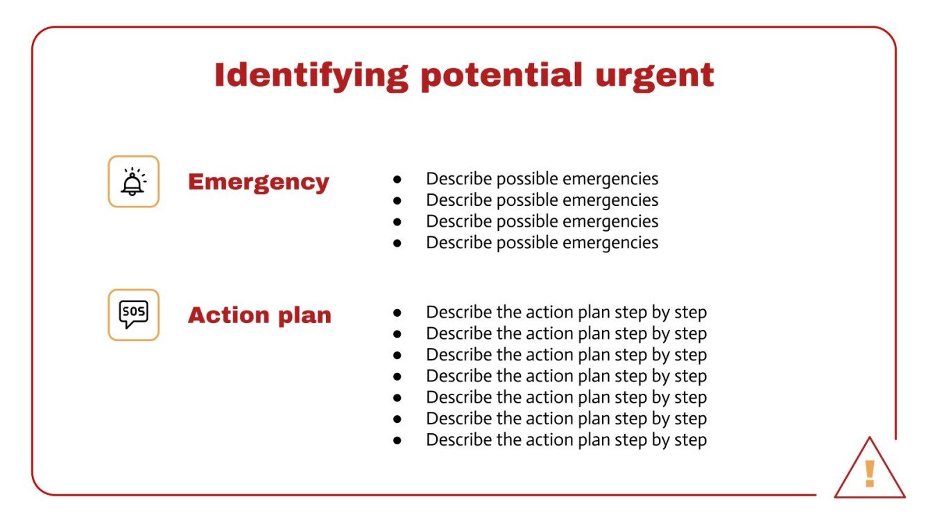 Urgent and Emergency Action Plan | Google Slides & PPT