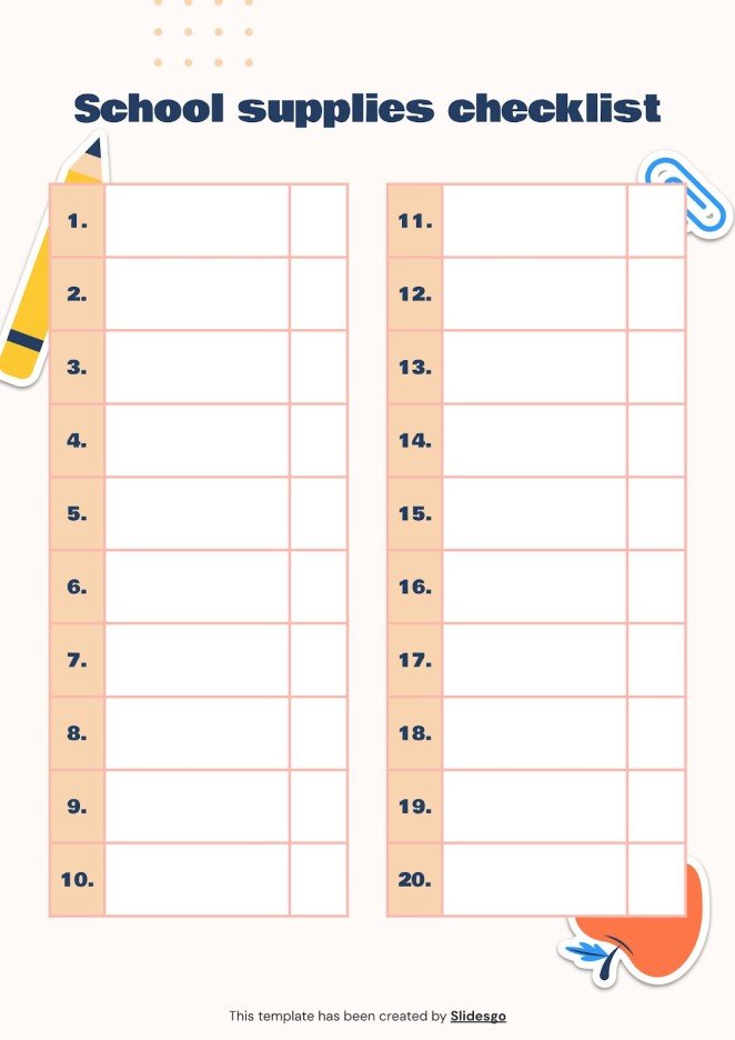 Back-to-school Supply List | Google Slides & PowerPoint