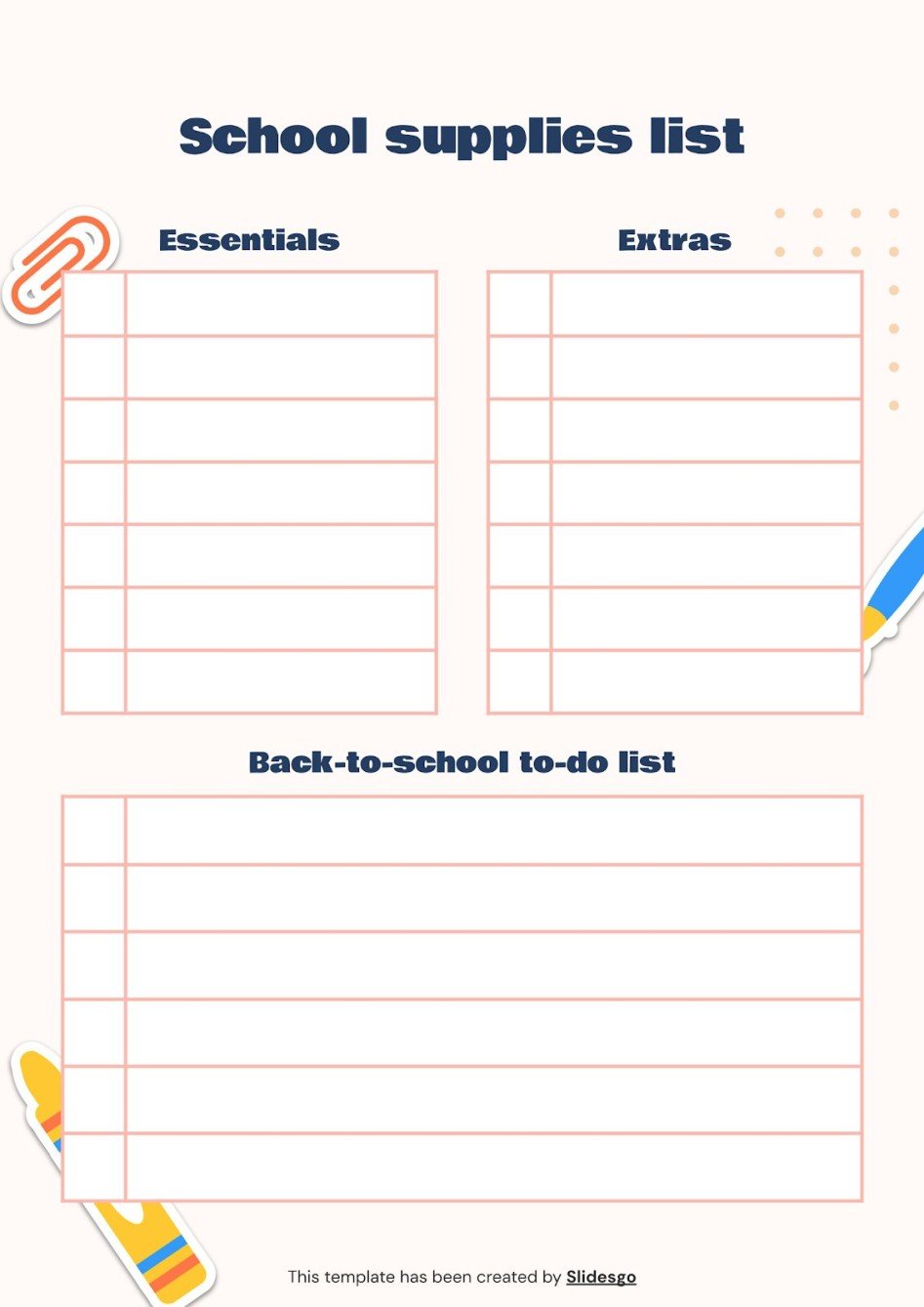 Back-to-school Supply List | Google Slides & PowerPoint