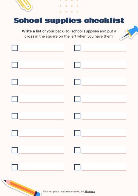 Back-to-school Supply List | Google Slides & PowerPoint