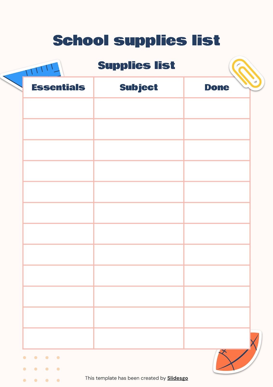 Back-to-school Supply List | Google Slides & PowerPoint