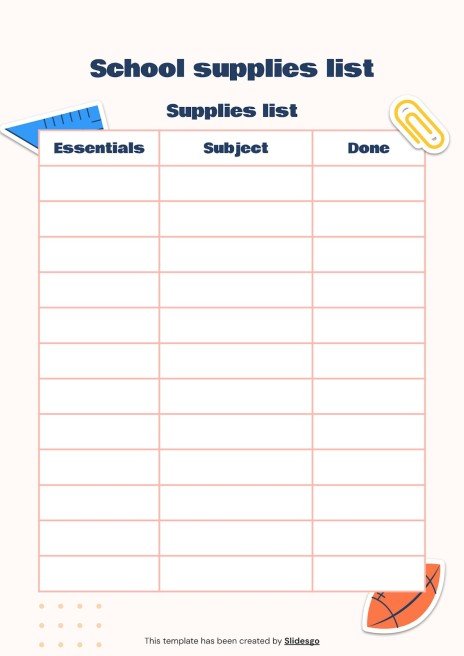 Back-to-school Supply List | Google Slides & PowerPoint