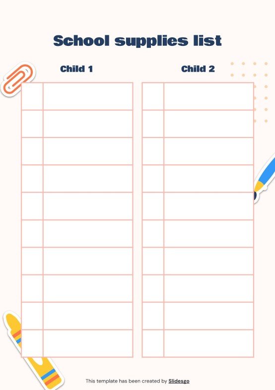 Back-to-school Supply List | Google Slides & PowerPoint