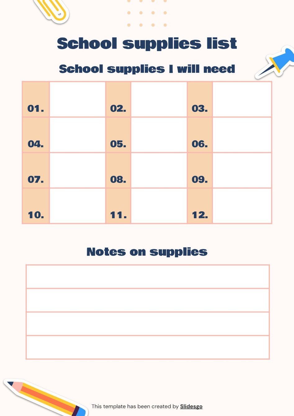 Back-to-school Supply List | Google Slides & PowerPoint
