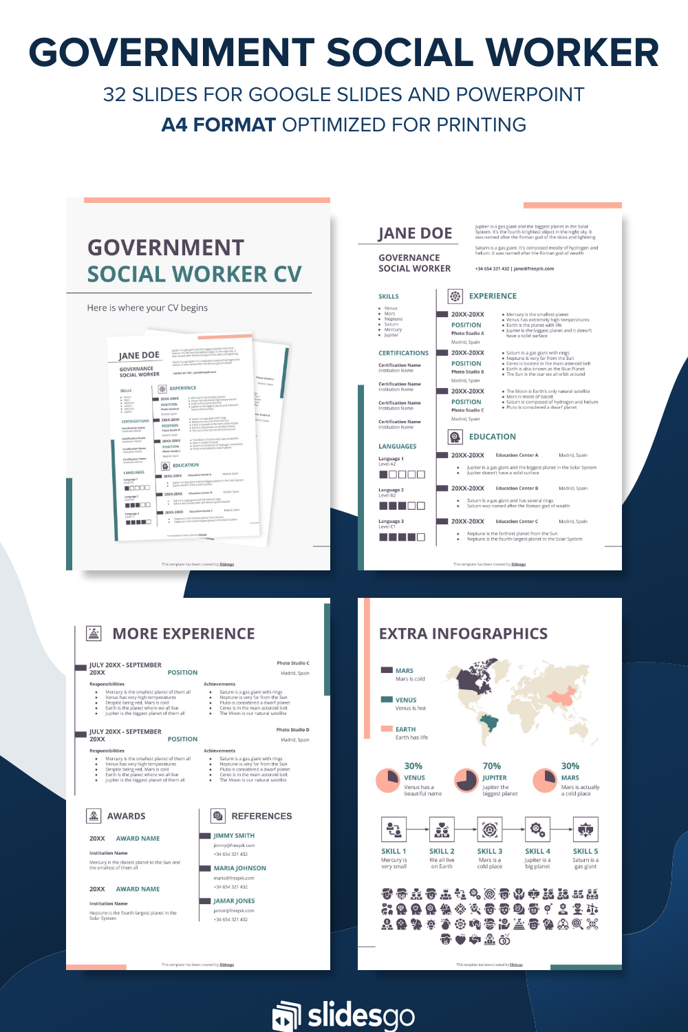 Government Social Worker CV | Google Slides & PowerPoint