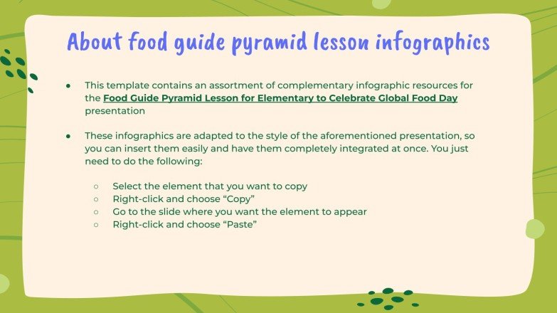Food Guide Pyramid Lesson for Elementary Infographics