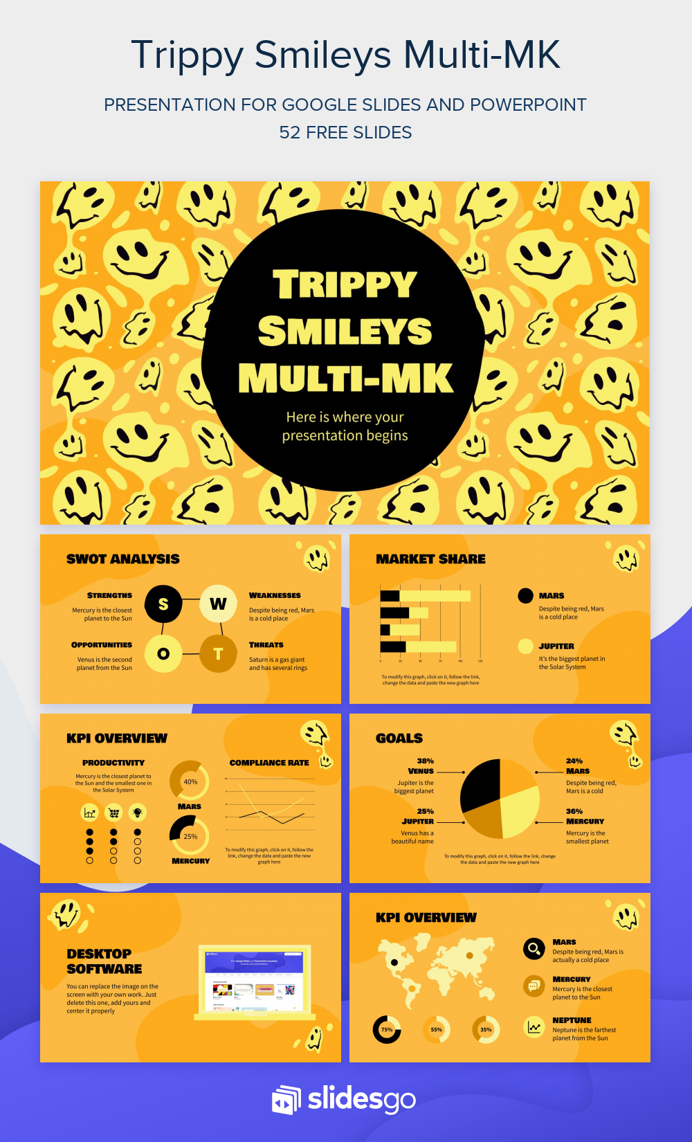 Trippy Smileys Multi-MK | Google Slides & PowerPoint template