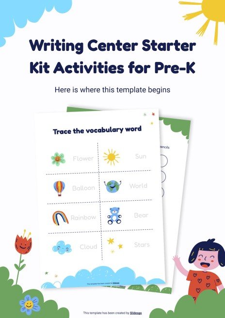 Writing Center Starter Kit Activities for Pre-K