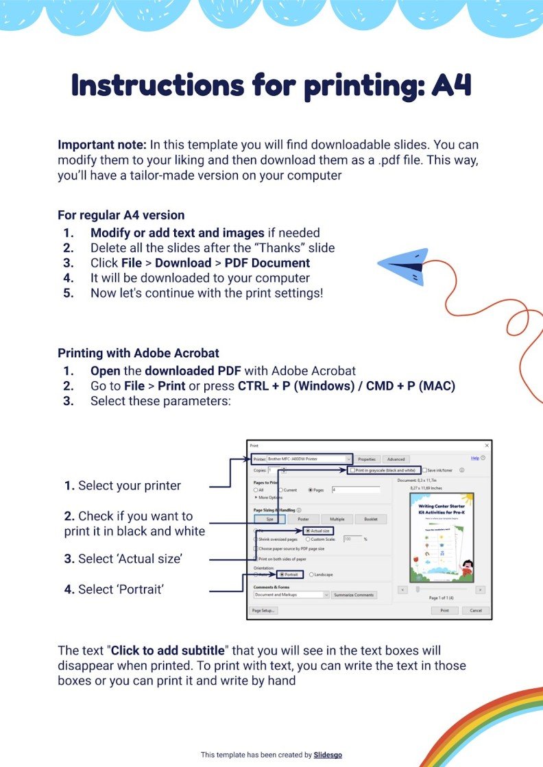 Writing Center Starter Kit Activities for Pre-K