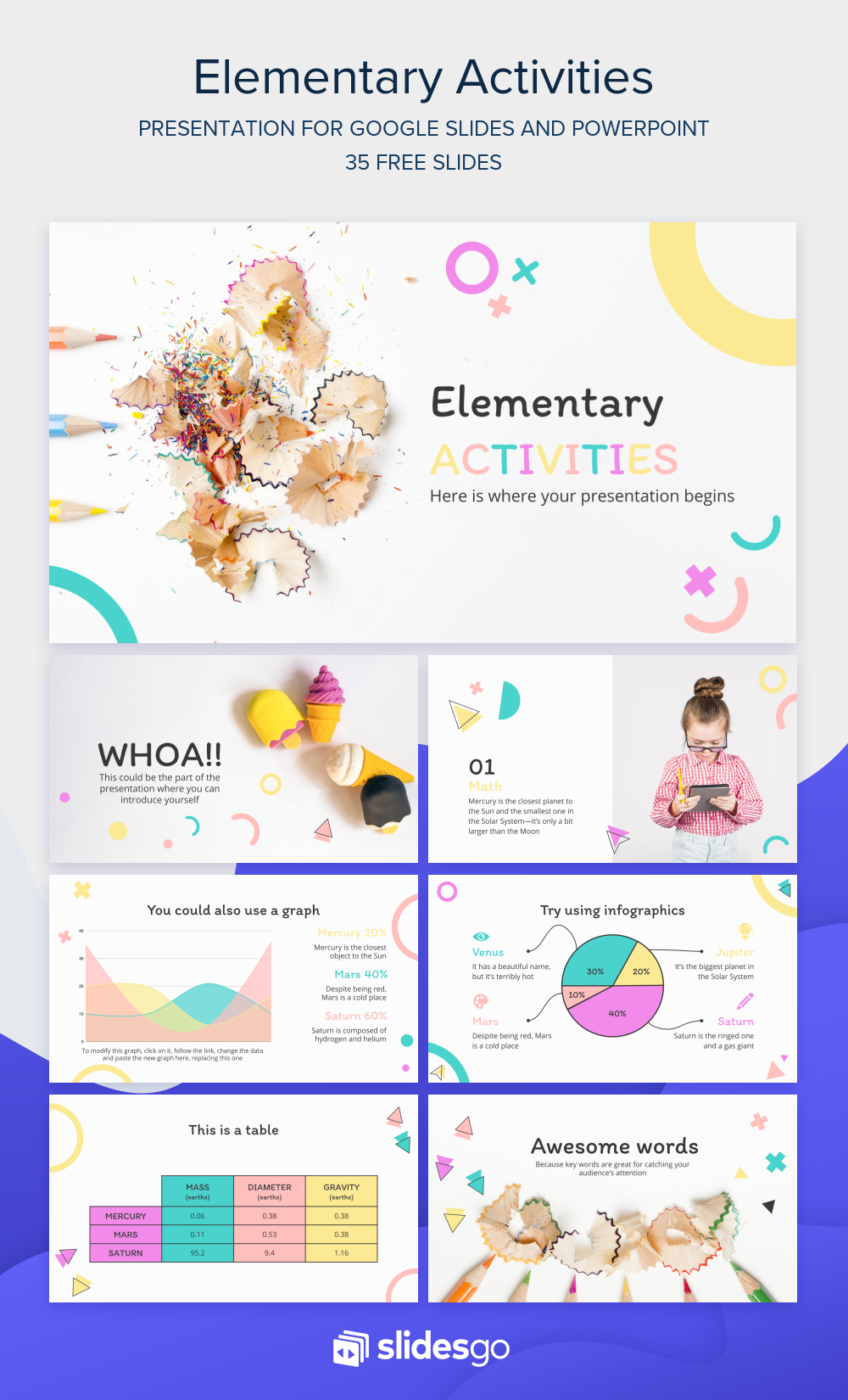 Elementary Activities Google Slides theme & PowerPoint template