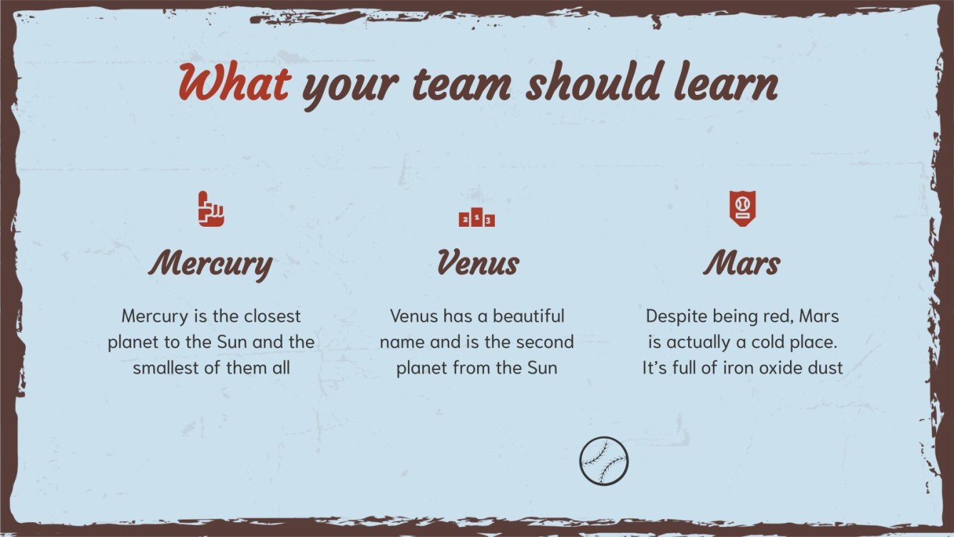 Baseball Game Plan Layouts | Google Slides & PPT