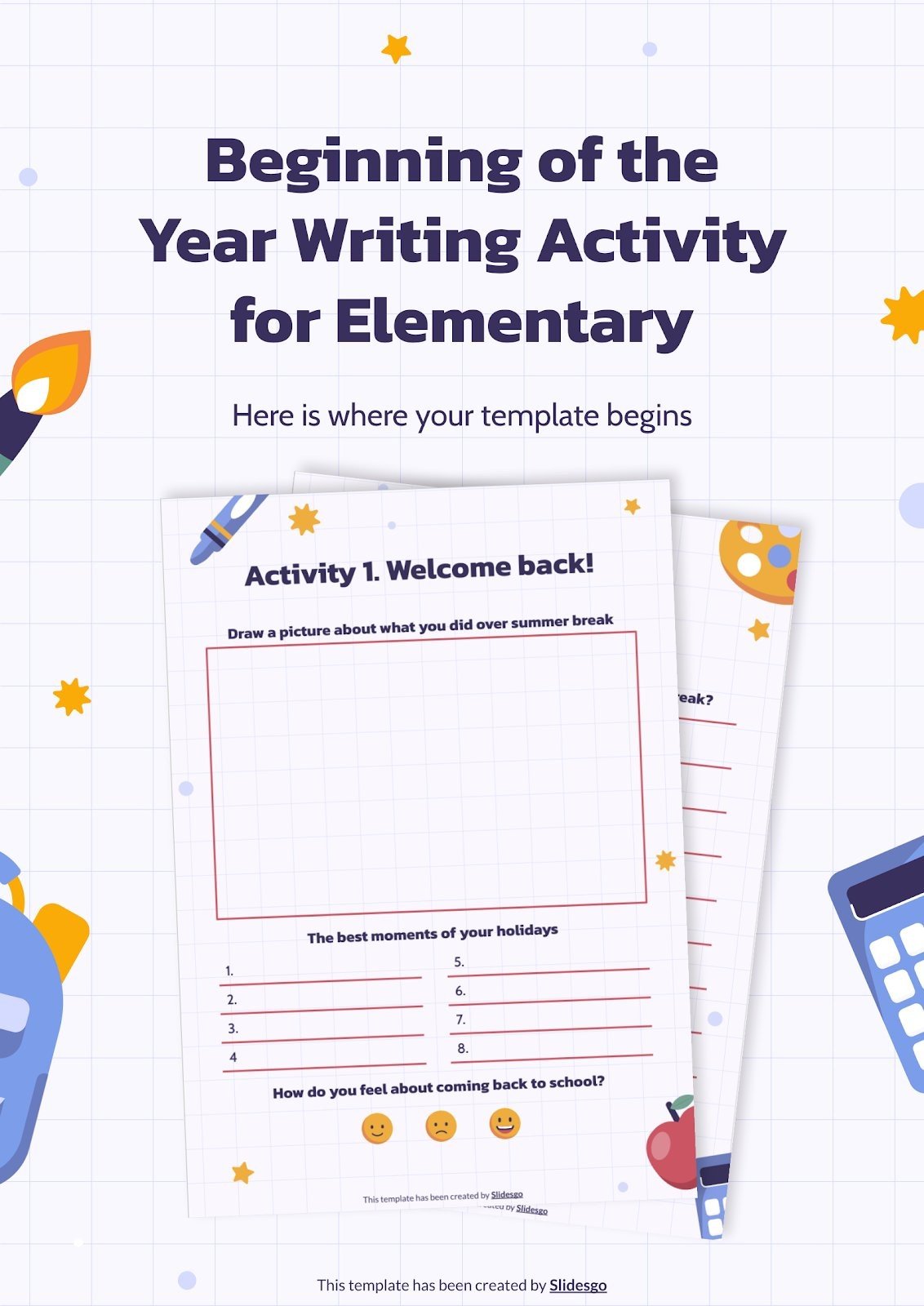 Beginning of the Year Writing Activity for Elementary