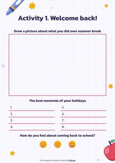 Beginning of the Year Writing Activity for Elementary