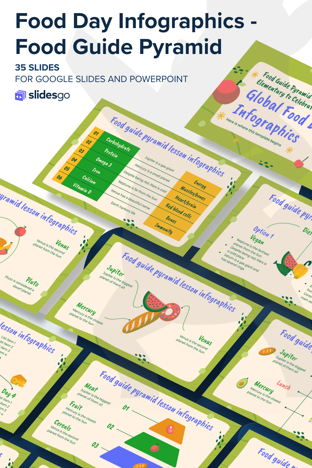 Food Guide Pyramid Lesson for Elementary Infographics