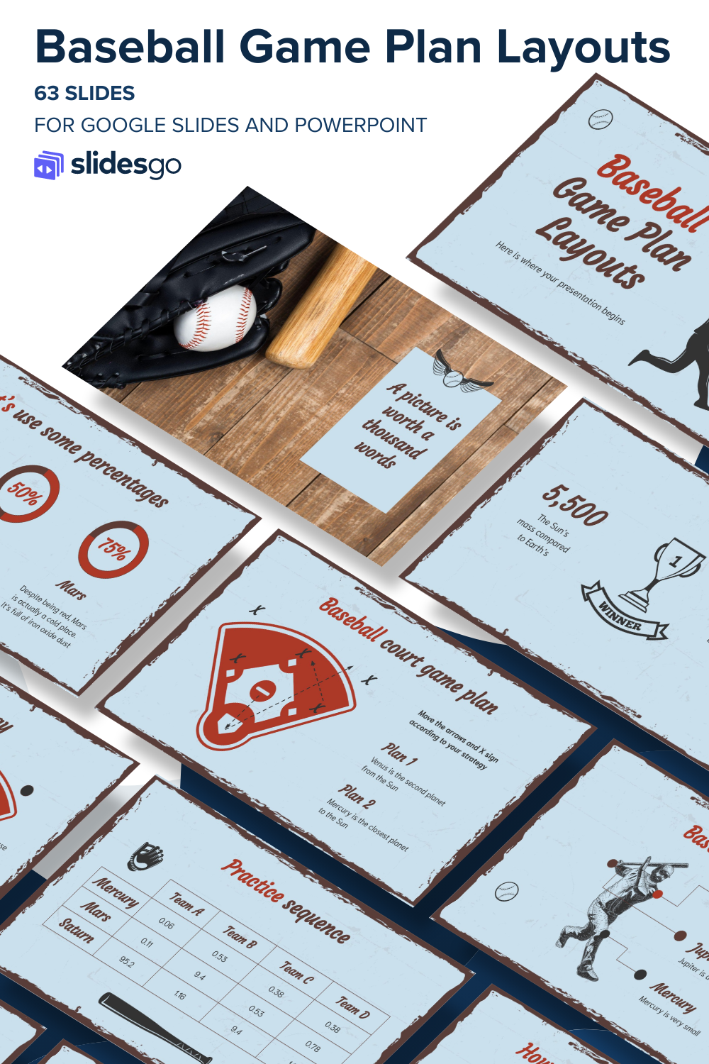 Baseball Game Plan Layouts | Google Slides & PPT