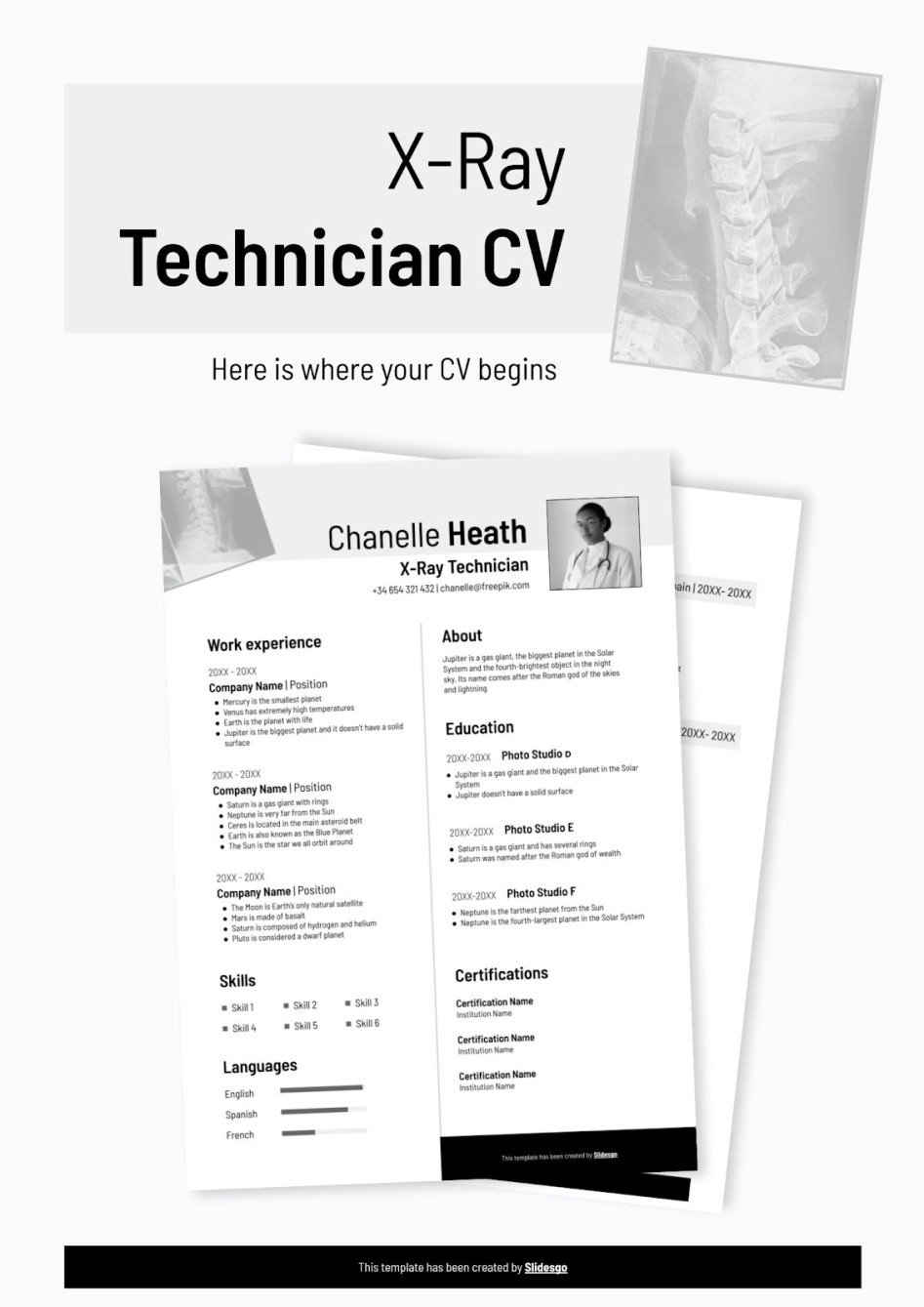 X-Ray Technician Resume | Google Slides & PowerPoint