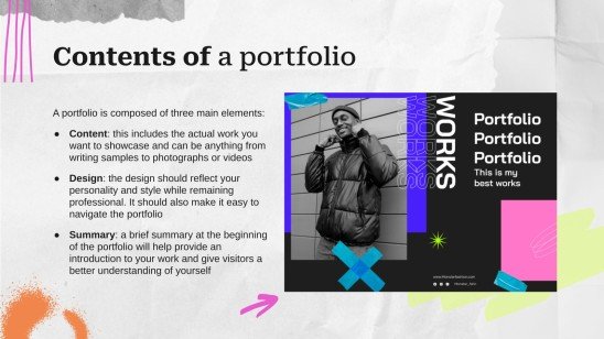 Grunge Paper Collage and Scribbles Portfolio | Google Slides