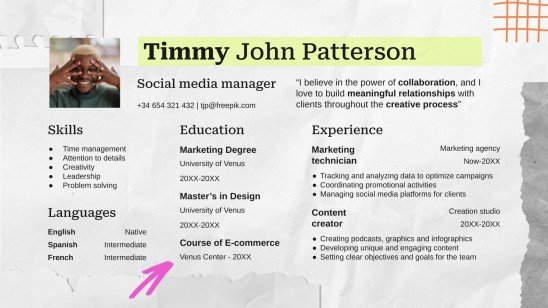 Grunge Paper Collage and Scribbles Portfolio | Google Slides