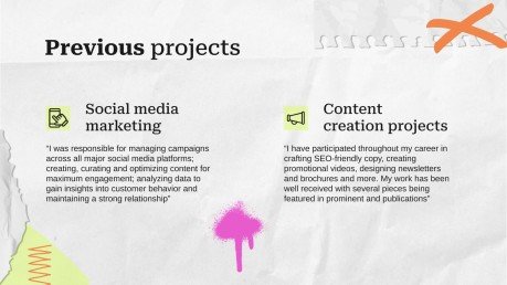 Grunge Paper Collage and Scribbles Portfolio | Google Slides