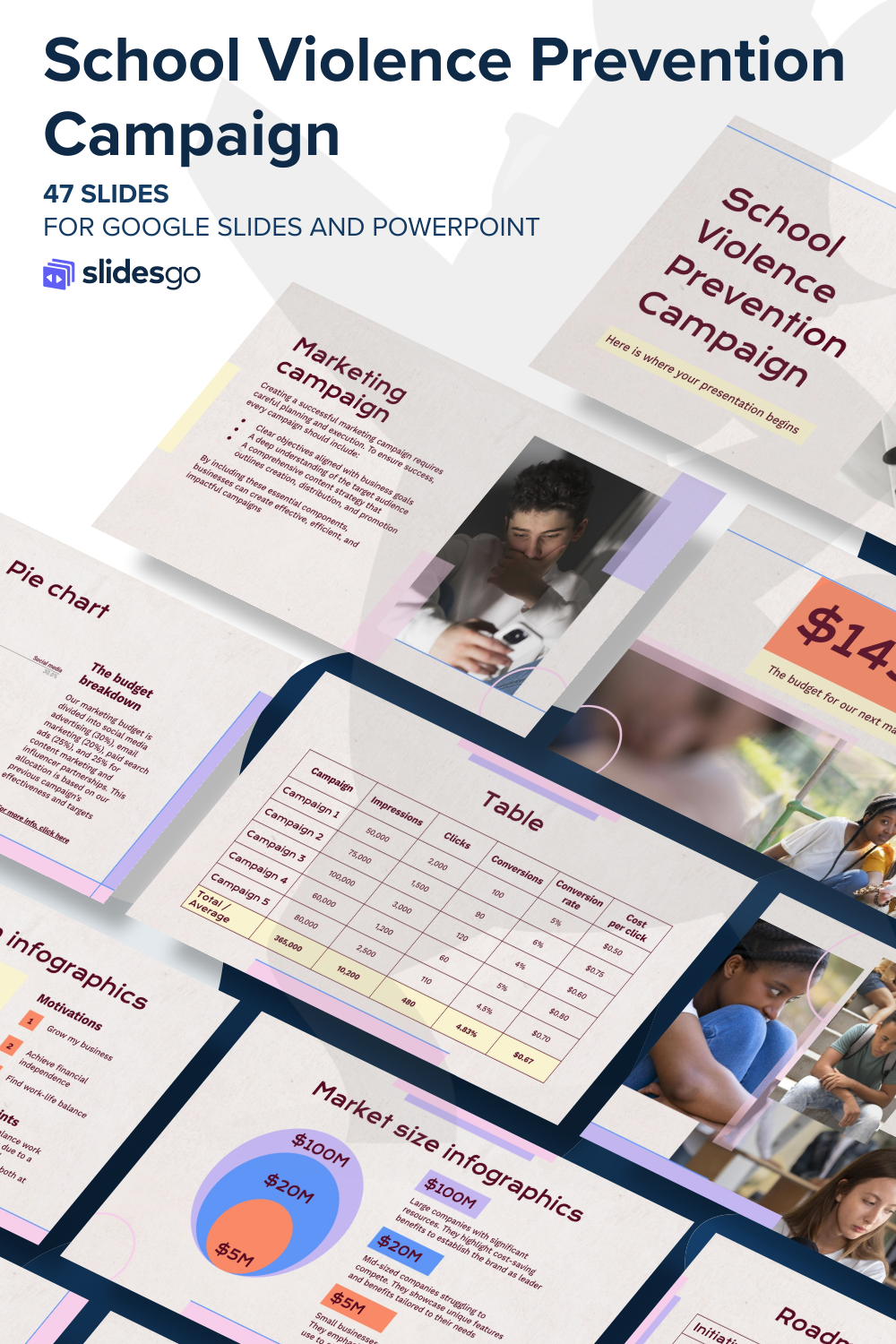 School Violence Prevention Campaign | Google Slides & PPT