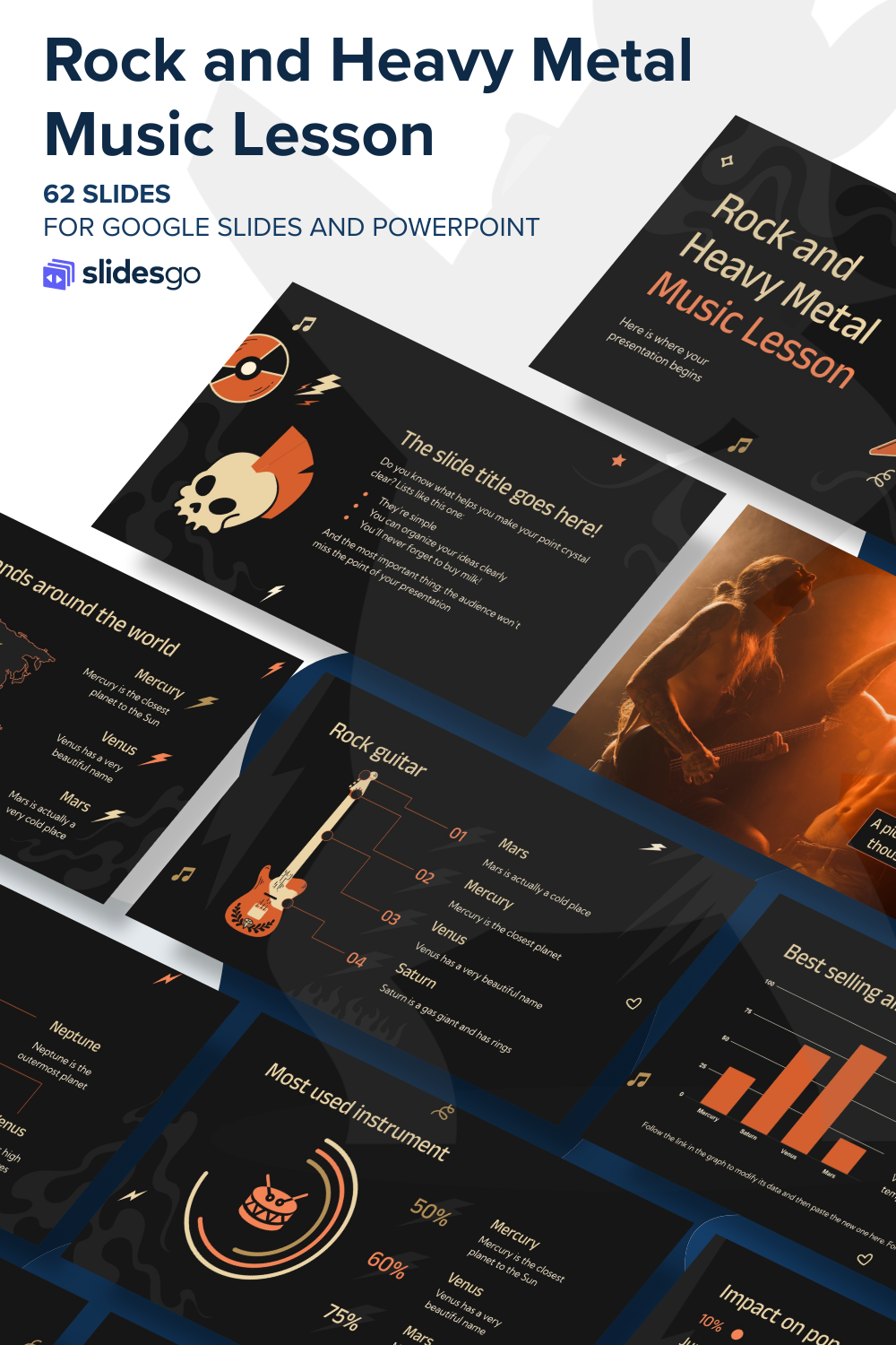 Rock and Heavy Metal Music Lesson | Google Slides & PPT