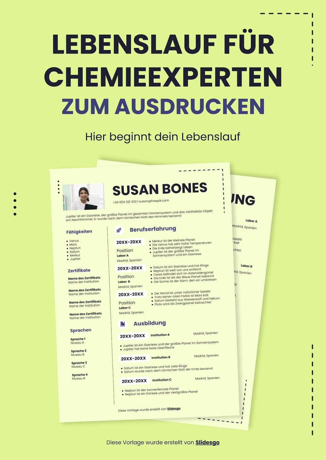 Chemistry Expert Printable CV | Google Slides and PowerPoint