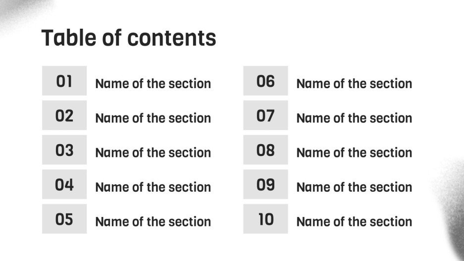 Table of Contents | Google Slides & PowerPoint