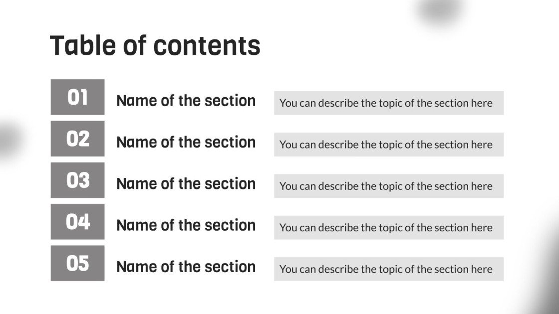 Table of Contents | Google Slides & PowerPoint