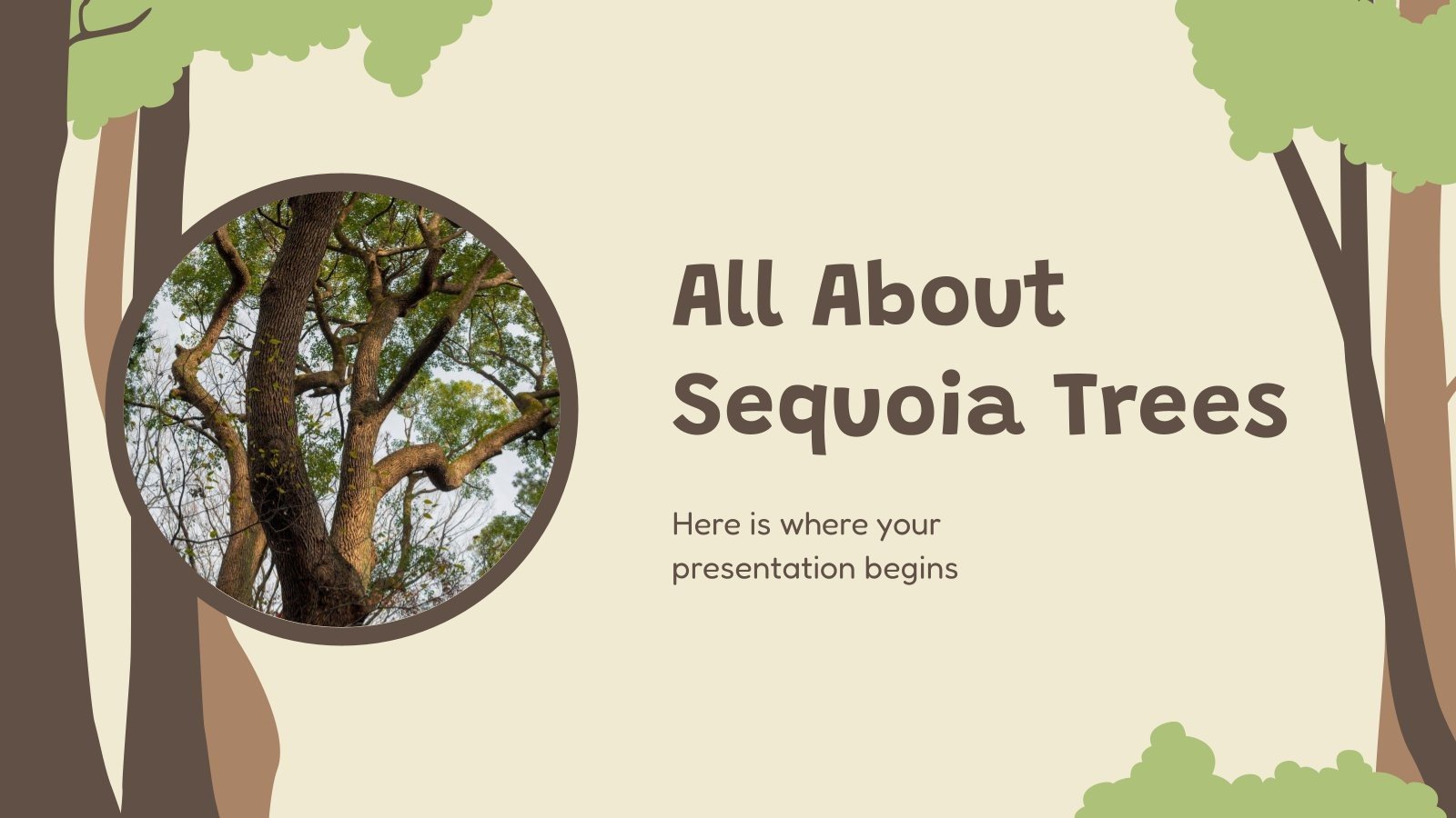 Plantillas de Google Slides y PowerPoint sobre árboles