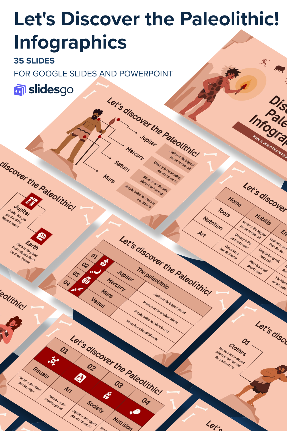 Let's Discover the Paleolithic! Infographics | Google Slides