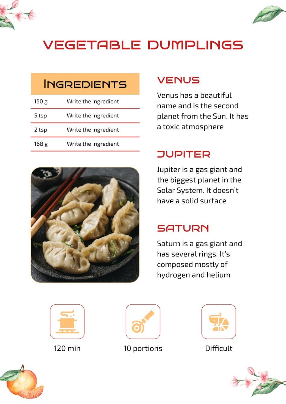 Chinese Food Cookbook | Google Slides & PowerPoint