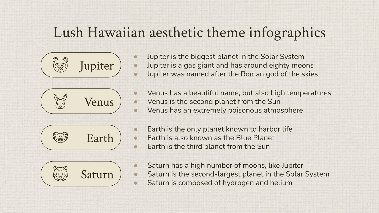 Lush Hawaiian Aesthetic Theme Infographics | Google Slides