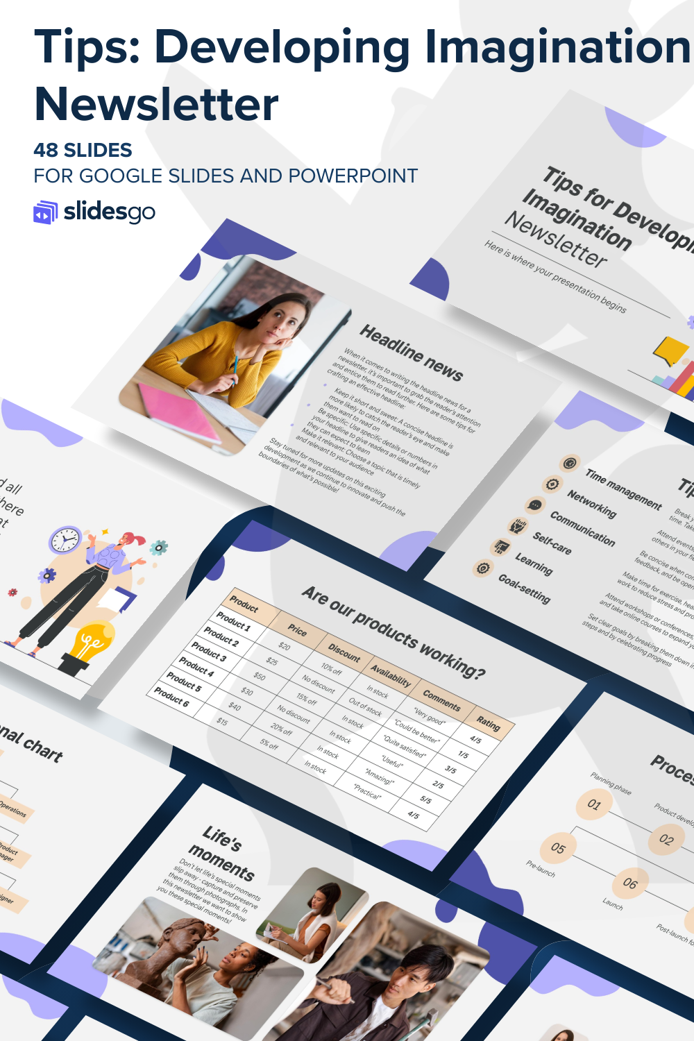 Tips for Developing Imagination Newsletter | Google Slides