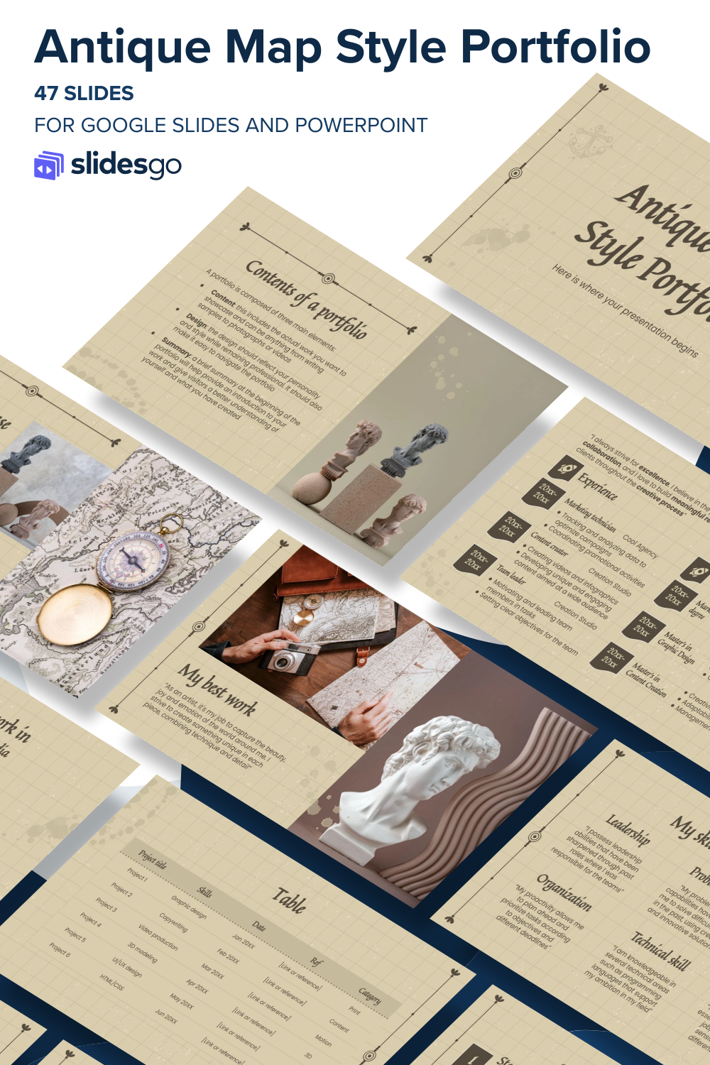 Antique Map Style Portfolio | Google Slides & PowerPoint