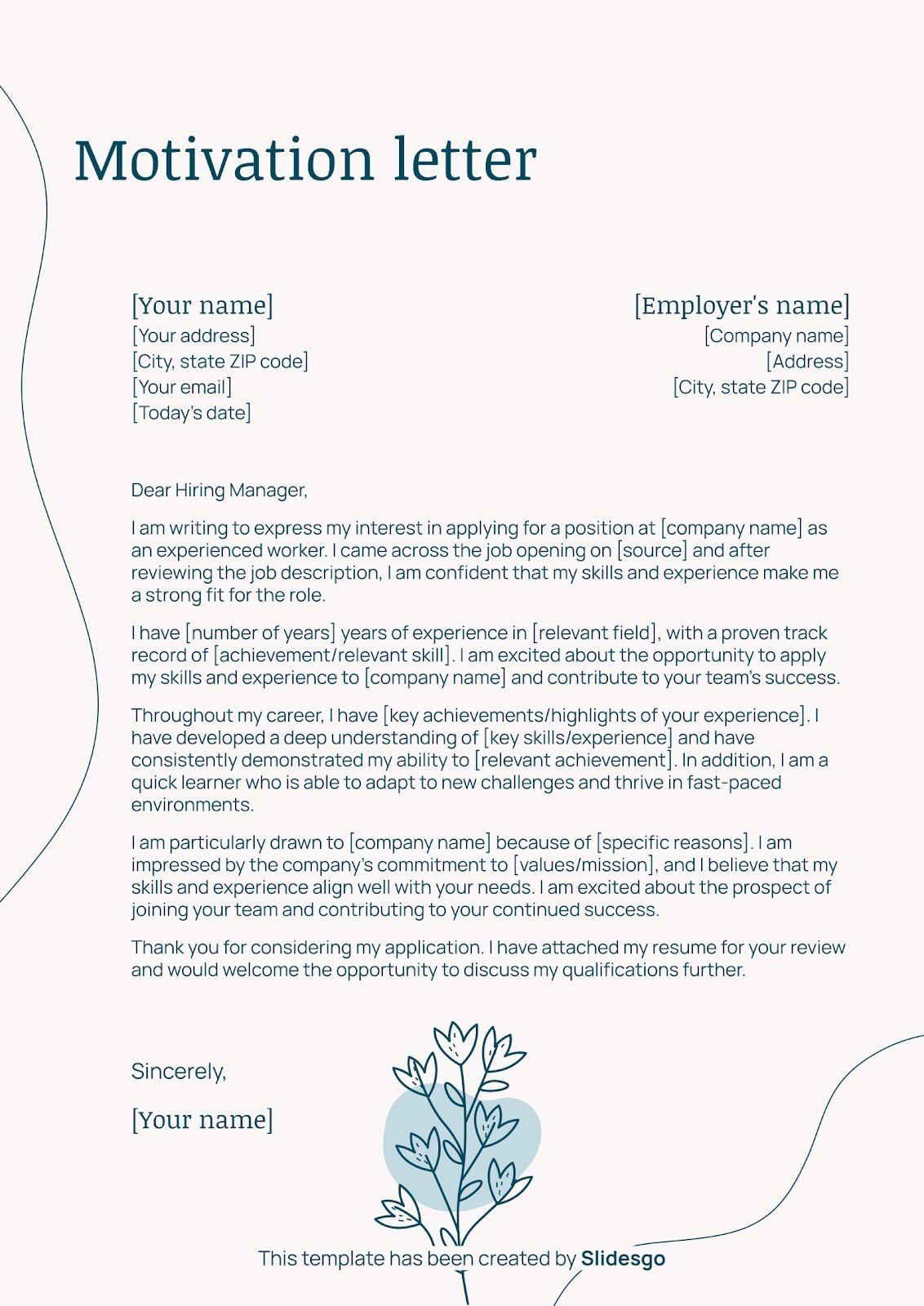 Elegant and Linear Motivation Letters for Job Applications