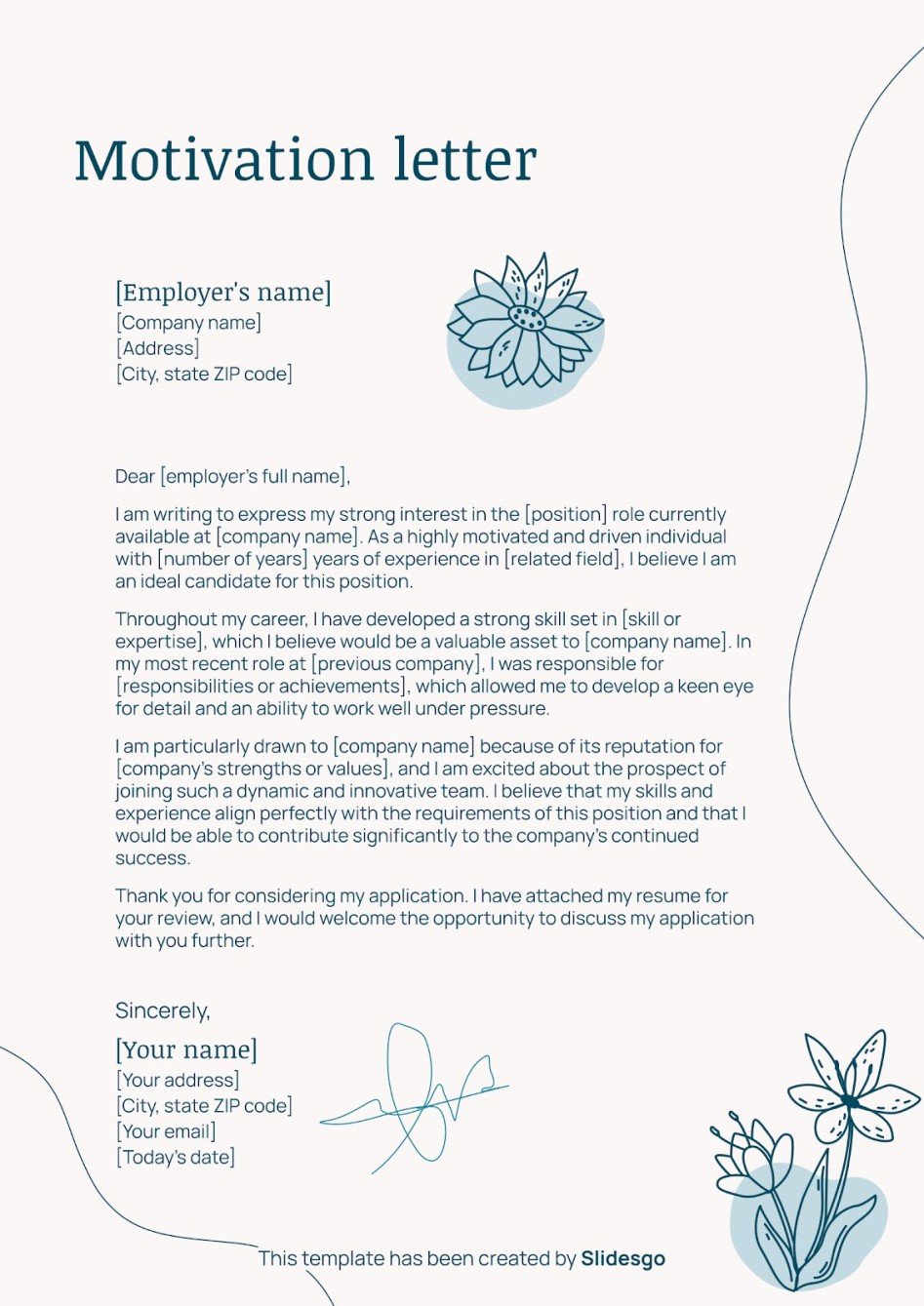 Elegant and Linear Motivation Letters for Job Applications