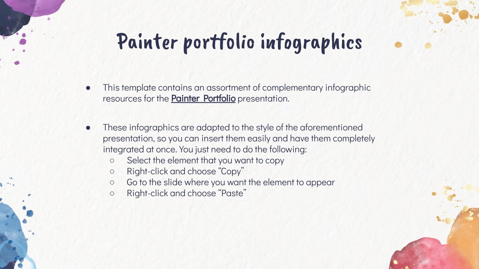 Painter Portfolio Infographics | Google Slides y PPT