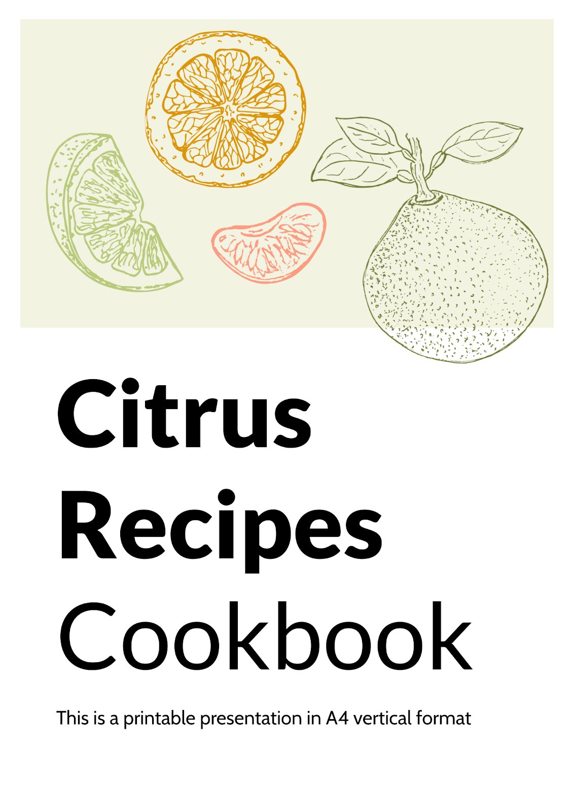 Libro de recetas con cítricos | Google Slides y PPT