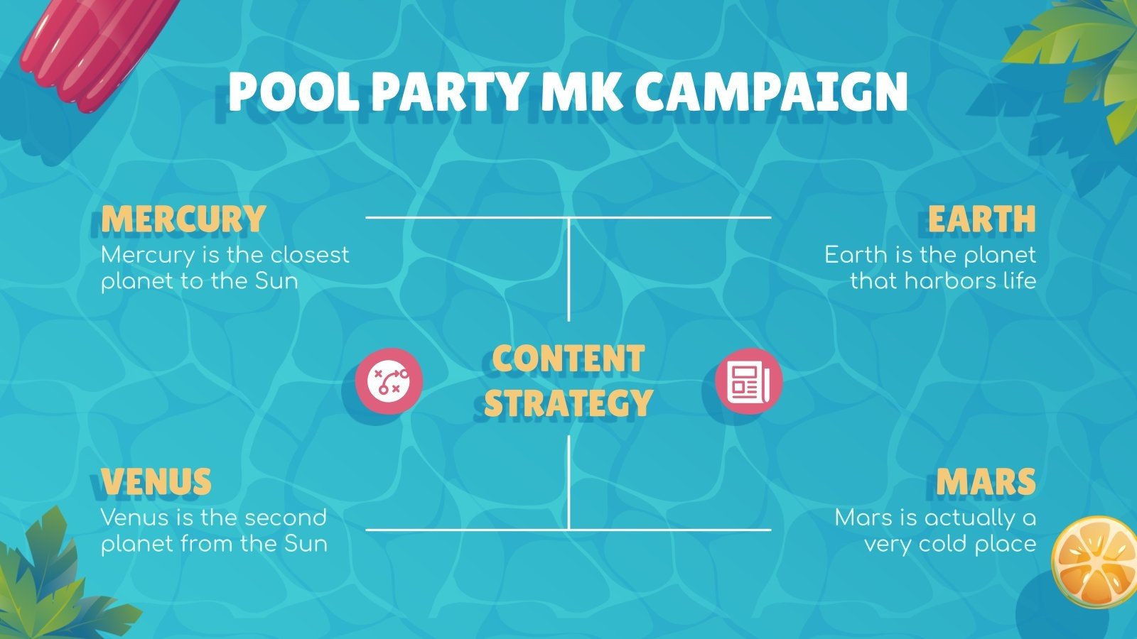 Pool Party MK Campaign Infographics | Google Slides & PPT