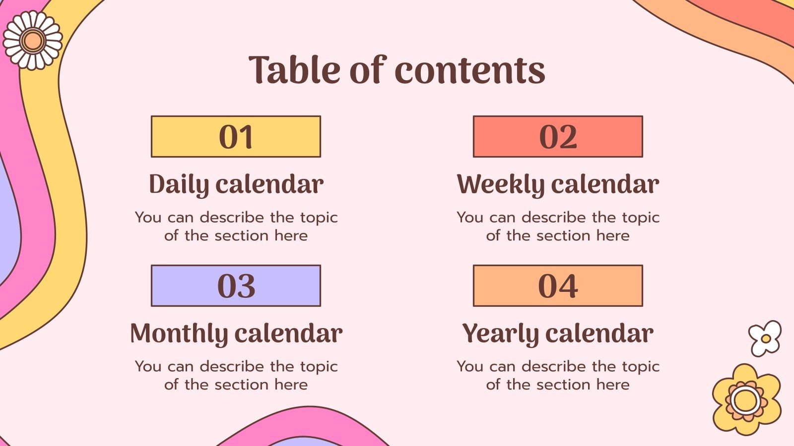 Groovy 60s Organizer | Google Slides & PowerPoint