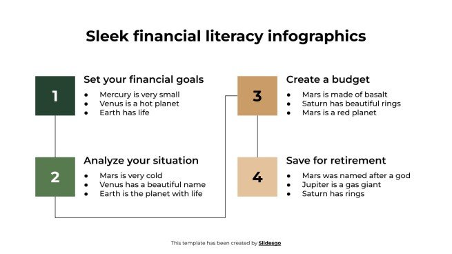 Sleek Financial Literacy Infographics | Google Slides & PPT