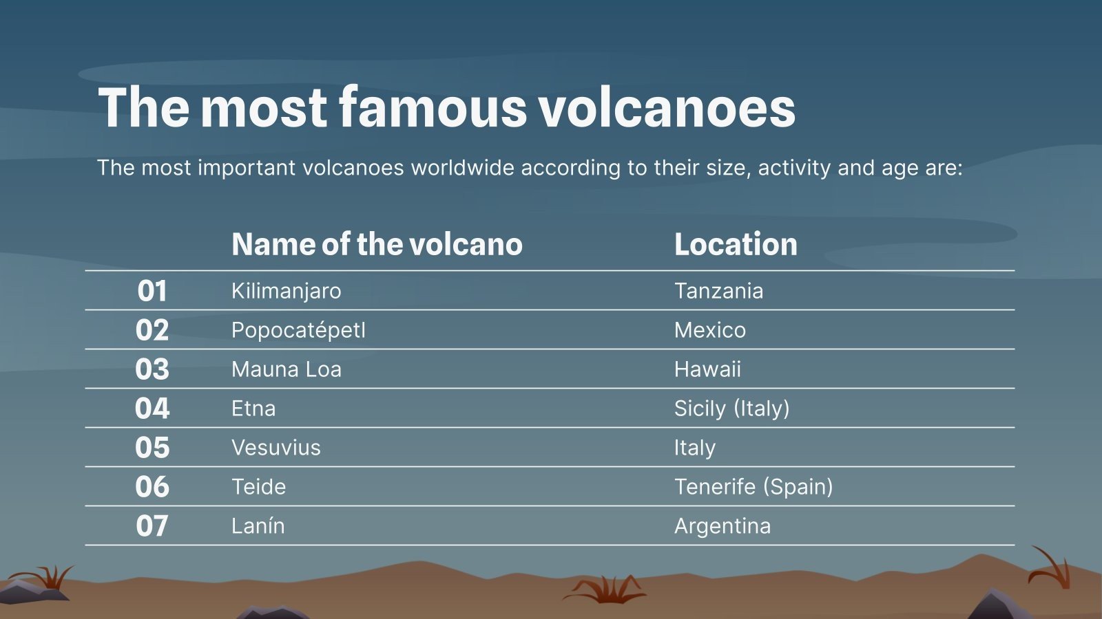 Volcanoes | Google Slides theme and PowerPoint template