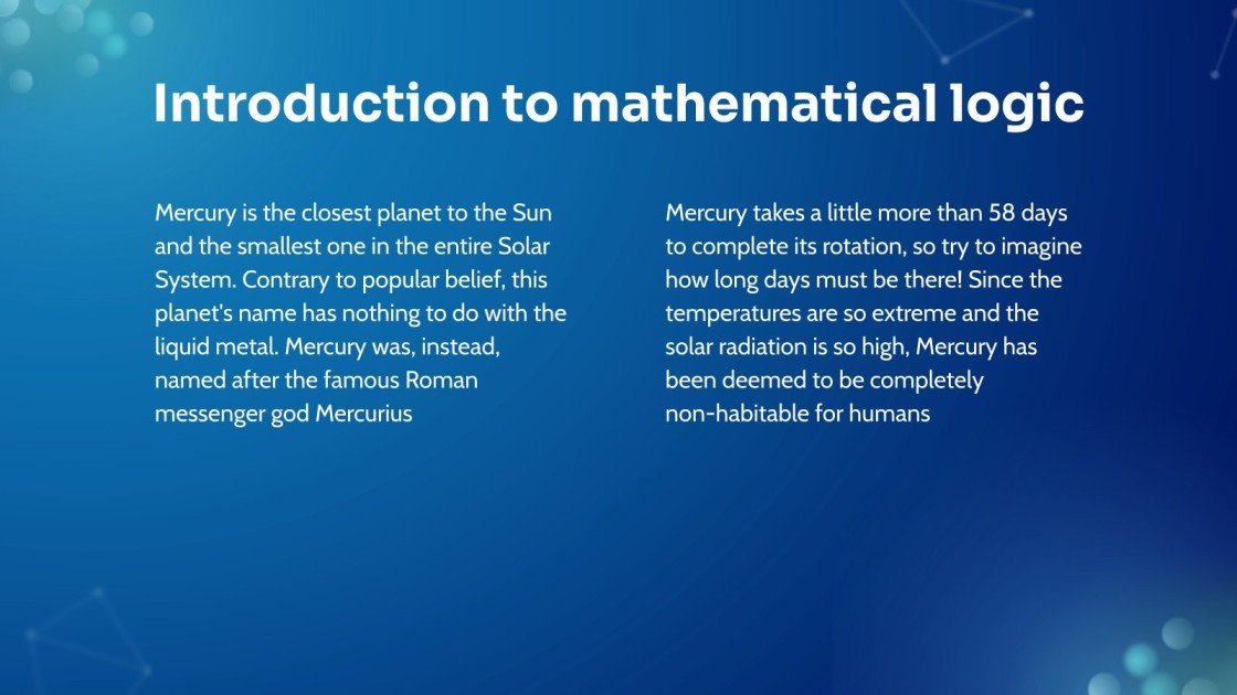 Mathematical Logic - Master of Science in Mathematics