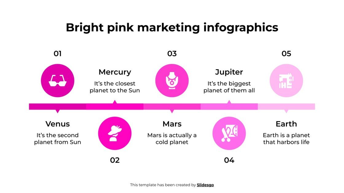 Bright Pink Marketing Infographics | Google Slides & PPT